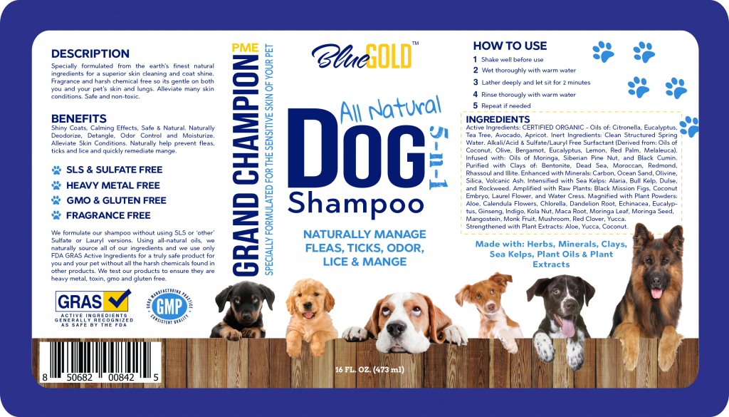 BlueGold® All Natural 5-n-1 Dog Shampoo - Eden BlueGold®