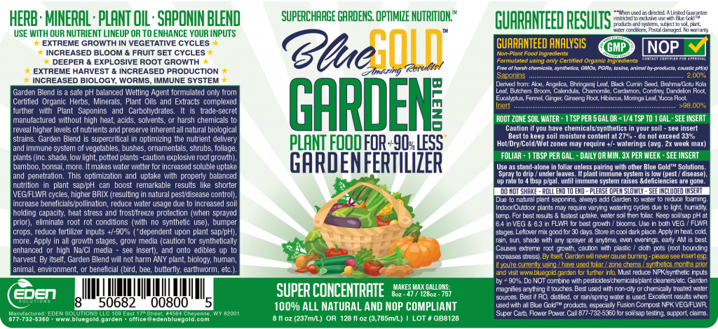 BlueGold® Garden Blend (Plant Food) - Eden BlueGold®