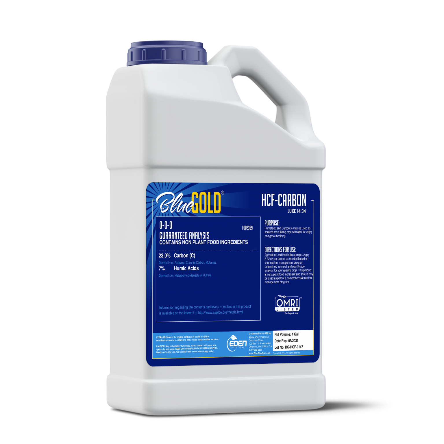 BlueGold HCF Carbon Carbon Humate Carbohydrate OMRI Eden BlueGold BlueGold HCF Carbon Carbon Humate Carbohydrate OMRI Eden BlueGold